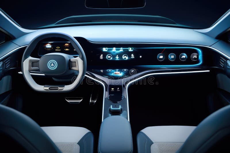 A Visual of the Cars Interior Featuring a Steering Wheel and Dashboard ...