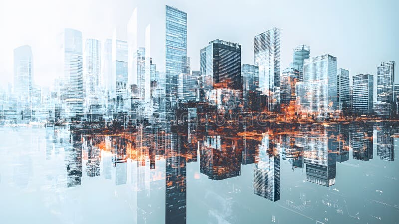 Visual of City Divided by Economic Policy Lines Stock Image - Image of ...