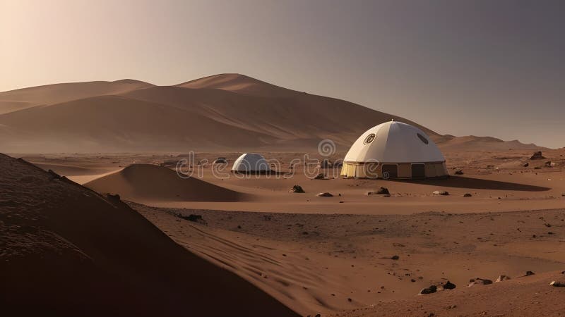 A Visual Colony Structures on Mars, AI Generated Stock Illustration ...
