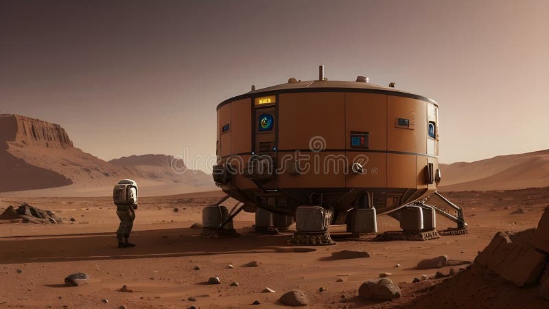A Visual Colony Structures on Mars, AI Generated Stock Illustration ...
