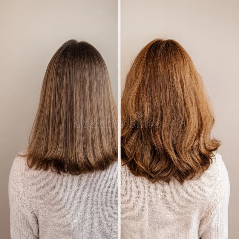 Comparison of Thin Hair and Thick Hair Showcasing Transformation and ...