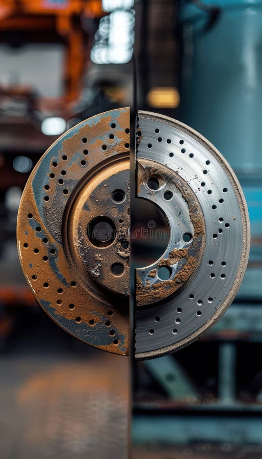 Visual Comparison of New Vs. Worn Brake Pads for Automotive Maintenance ...