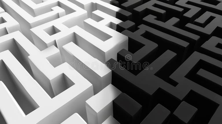 Visual Complexity in Business. Corporate Slide Backdrop with Maze ...