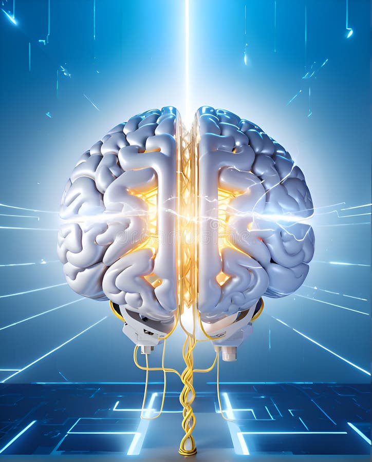 Visual Concept of Artificial Intelligence Background. Artificial Brain ...