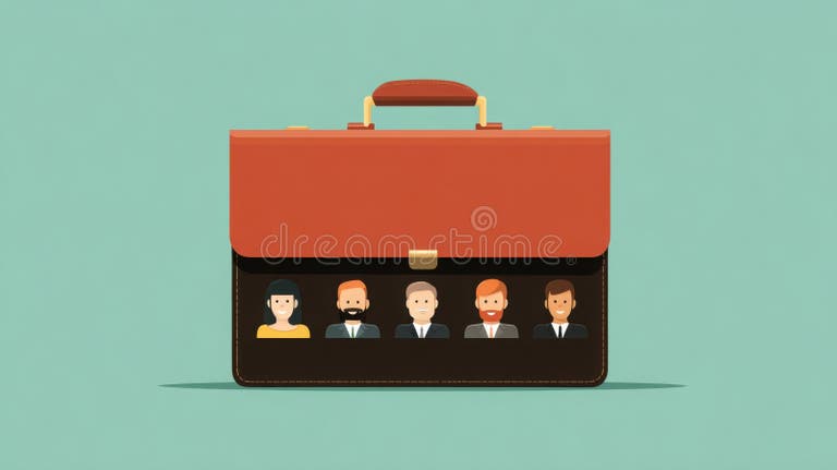 Visual Concept of a Briefcase Filled with User Icons Representing ...