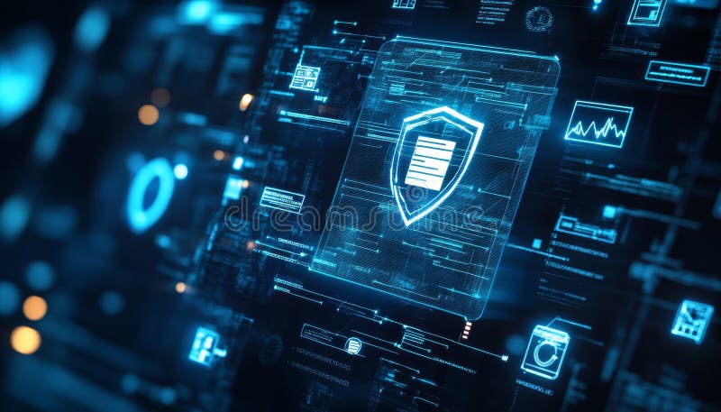 Visual Concept of Data Compliance Assurance Shield Guarding Documents ...