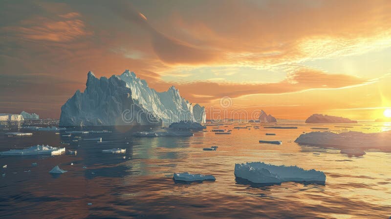 Visual Concept of Global Warming, Showing Environmental and Climatic ...