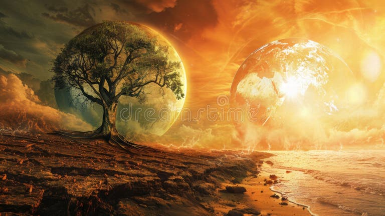 Visual Concept of Global Warming, Showing Environmental and Climatic ...