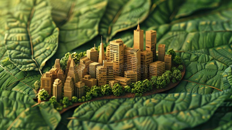 Visual Concept Leaves, Sections, Cut Out, Eco City Renewable Energy ...