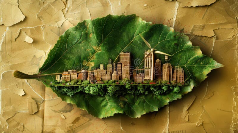 Visual Concept Leaves, Sections, Cut Out, Eco City Renewable Energy ...