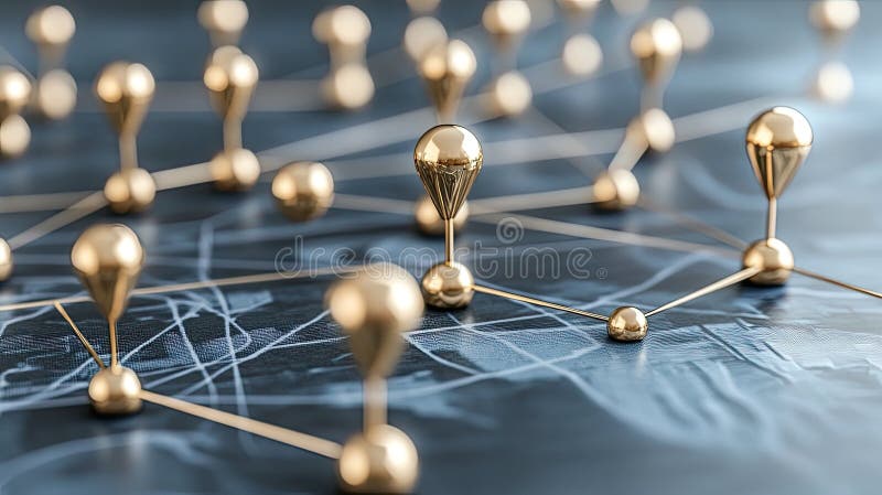 Visual Concept Showcasing a Global Network with Location Pins Over a ...
