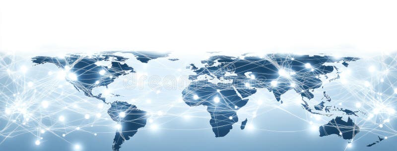 Visual Concept Showcasing a Global Network with Location Pins Over a ...