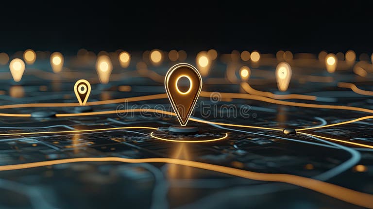 Visual Concept Showcasing a Global Network with Location Pins Over a ...