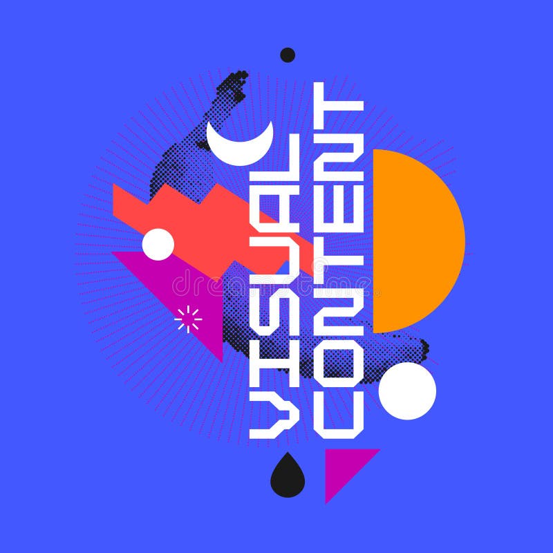 Visual Content. Stylish Poster Trendy Graphics. Modern Vector ...