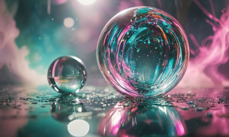 Glass Ball with Water Droplets on it Stock Illustration - Illustration ...