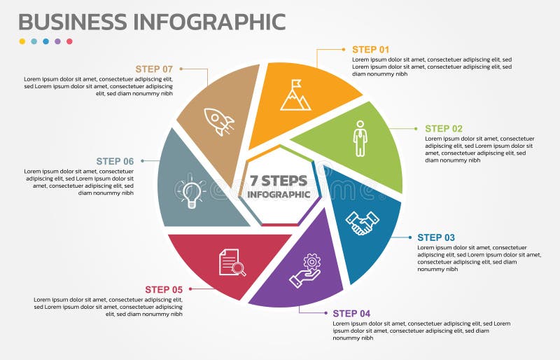 Visual Data Presentation. Cycle Diagram with 7 Options Stock Vector ...