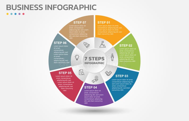 Visual Data Presentation. Cycle Diagram with 7 Options Stock ...