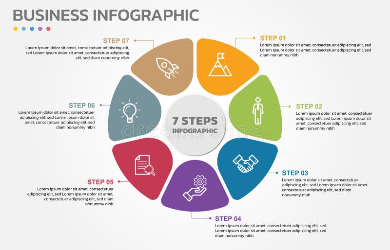 Visual Data Presentation. Cycle Diagram with 7 Options Stock Vector ...