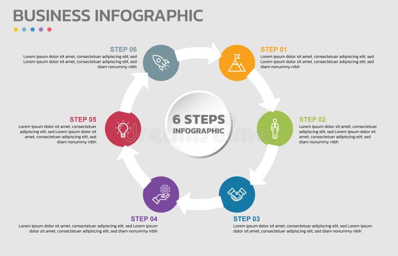 Visual Data Presentation. Cycle Diagram with 6 Options Stock ...