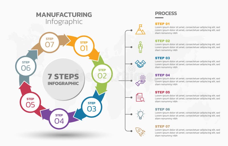Visual Data Presentation. Cycle Diagram with 7 Options Stock ...