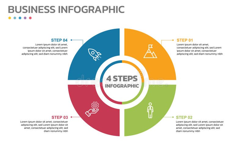 Visual Data Presentation. Cycle Diagram with 4 Options Stock Vector ...