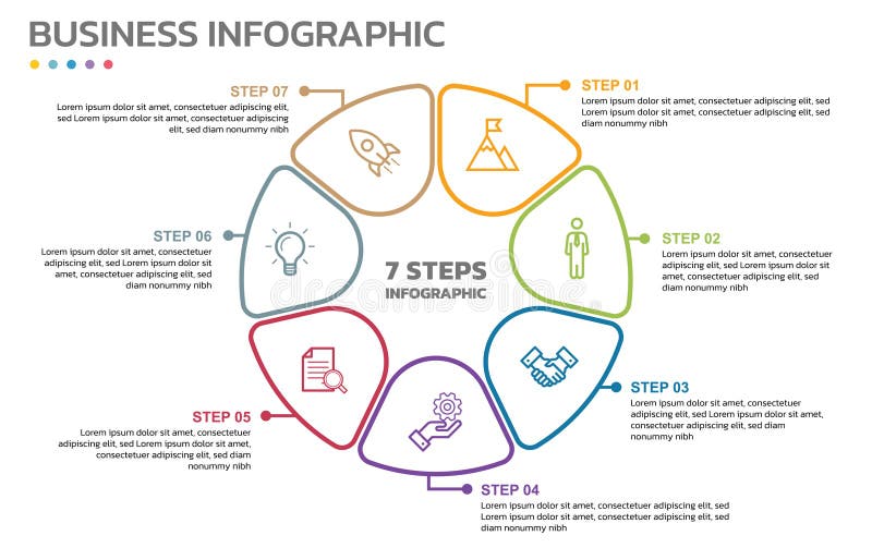 Visual Data Presentation. Cycle Diagram with 7 Options Stock ...