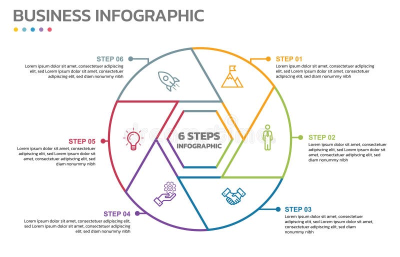 Visual Data Presentation. Cycle Diagram with 6 Options Stock ...
