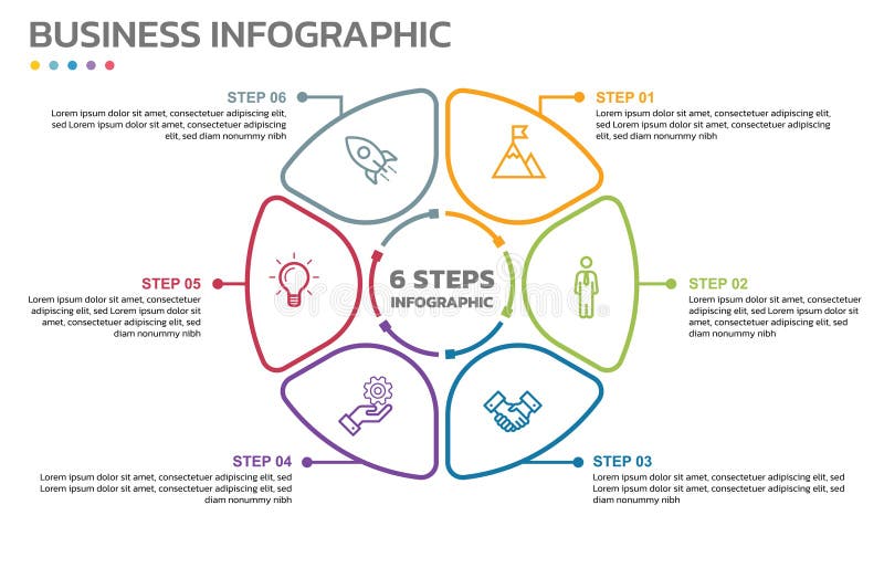 Visual Data Presentation. Cycle Diagram with 6 Options Stock Vector ...