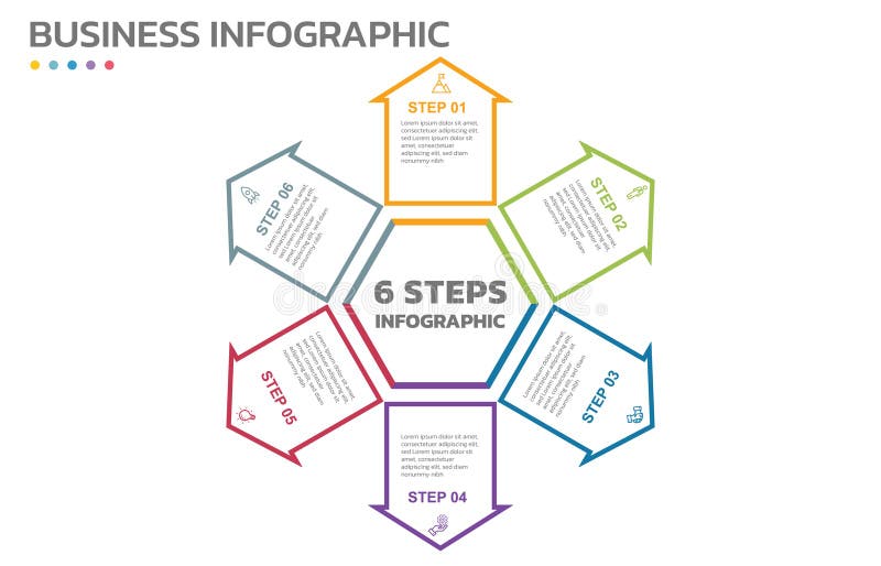 Visual Data Presentation. Cycle Diagram with 6 Options Stock Vector ...