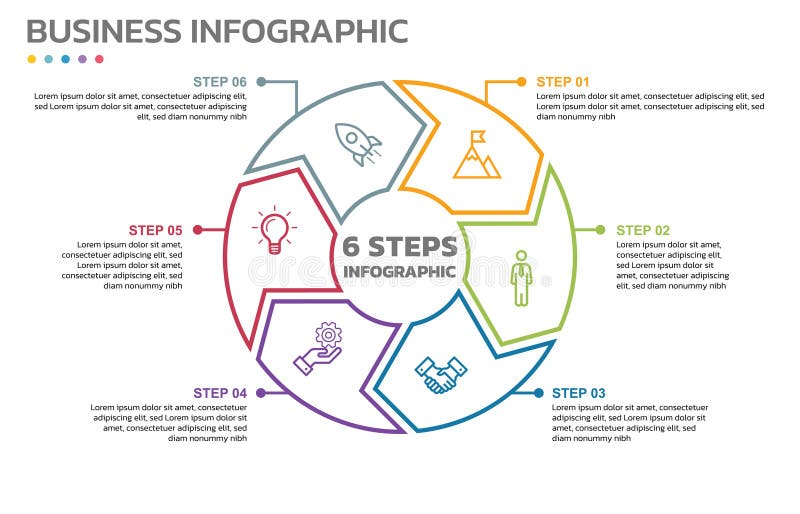 Visual Data Presentation. Cycle Diagram with 6 Options Stock Vector ...