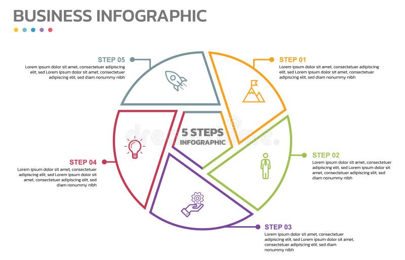Visual Data Presentation. Cycle Diagram with 5 Options Stock Vector ...