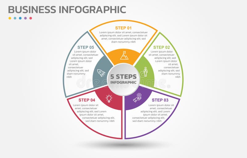 Visual Data Presentation. Cycle Diagram with 5 Options Stock ...