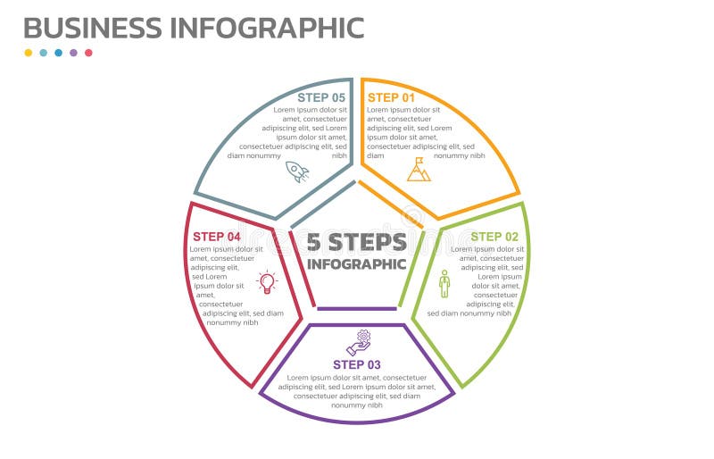 Visual Data Presentation. Cycle Diagram with 5 Options Stock ...