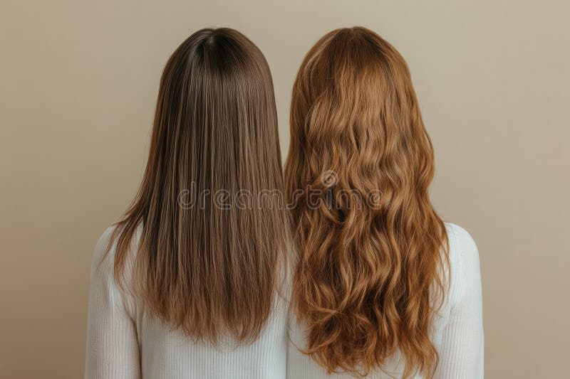 Comparison of Thin Hair Versus Thick Hair Showcasing Different Textures ...