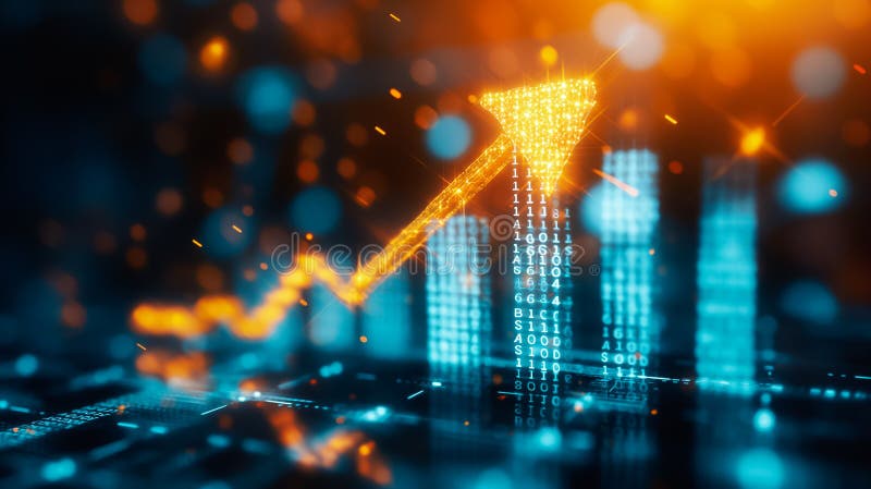 The Visual Demonstrates a Vibrant Upward Trend in a Financial Chart ...