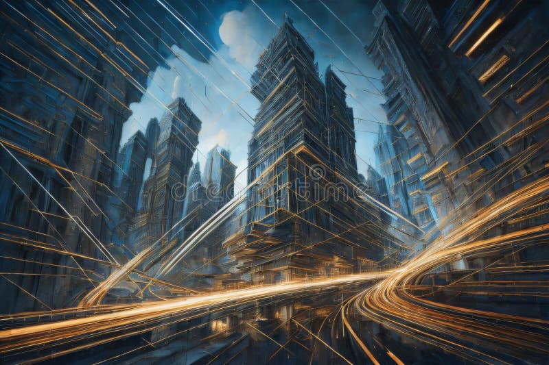 Visual Depiction of Abstract Building Designs and Light Trails ...