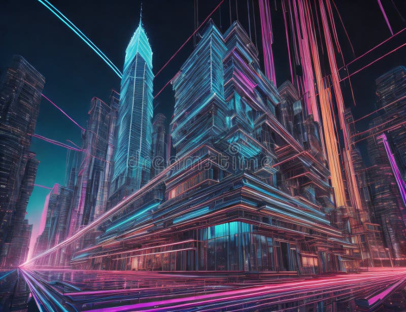 Visual Depiction of Abstract Building Designs and Light Trails ...