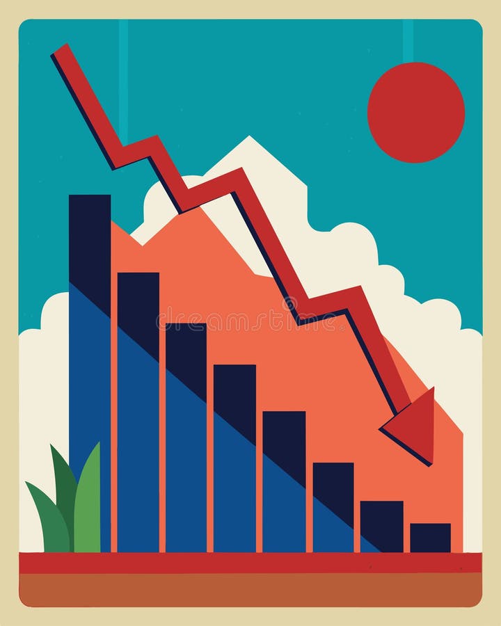 A Visual Depiction of an Economic Slump with a Downward Trend in the ...