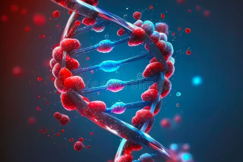 Visual Depiction of Human DNA Helix in Bodily Liquid Stock Image ...