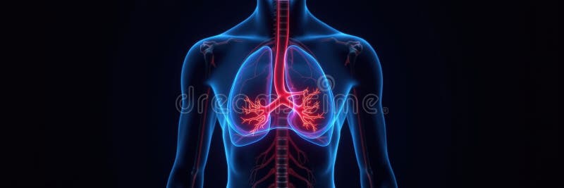 Visual Depiction of Human Lungs with Glowing Pulmonary Branches ...