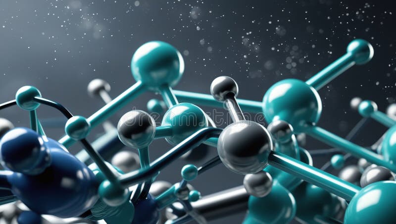 Visual Depiction of a Molecule in 3D Stock Illustration - Illustration ...