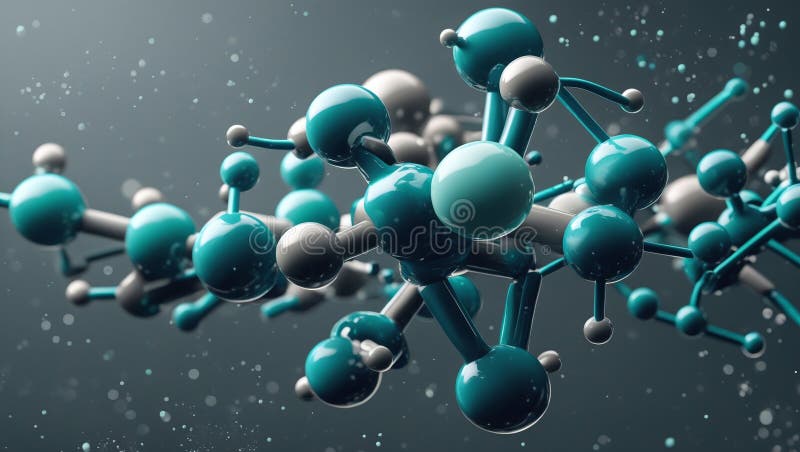 Visual Depiction of a Molecule in 3D Stock Illustration - Illustration ...