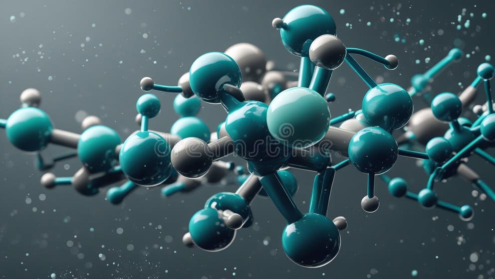 Visual Depiction of a Molecule in 3D Stock Illustration - Illustration ...