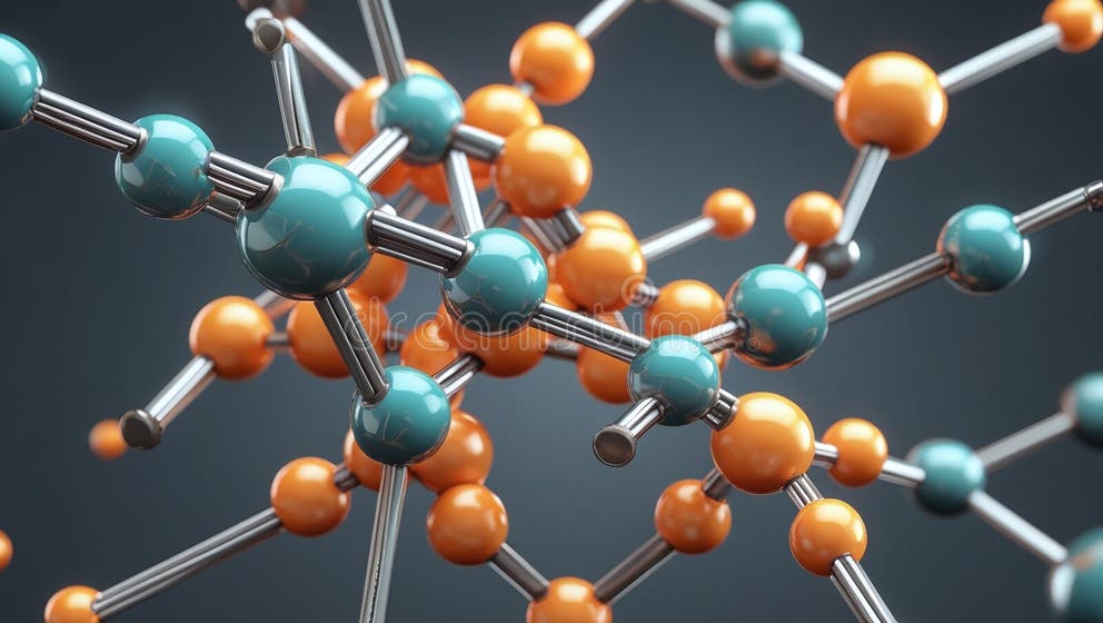 Visual Depiction of a Molecule in 3D Stock Illustration - Illustration ...