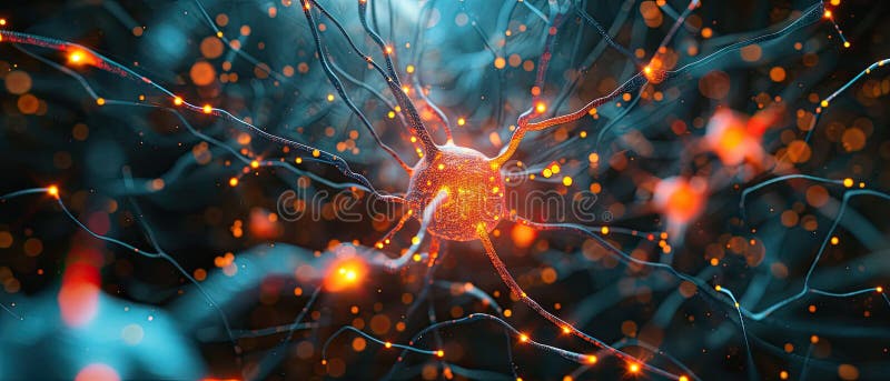 Visual Depiction of the Neural Network in the Human Brain, AI Generated ...