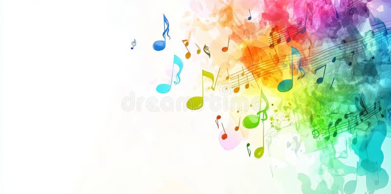 The Visual Depiction is of Several Musical Notes Positioned on a White ...