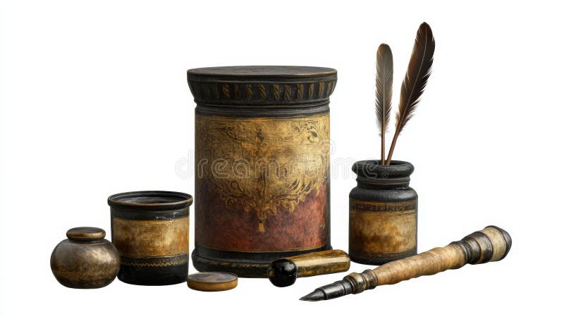 An Elegant Collection of Vintage Writing Tools is Displayed ...