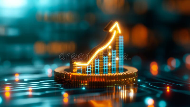This Visual Depicts a Glowing Graph with an Upward Trajectory ...