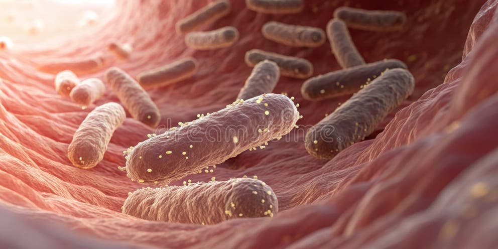 Microscopic View of Bacteria Thriving within Human Intestinal Lining ...