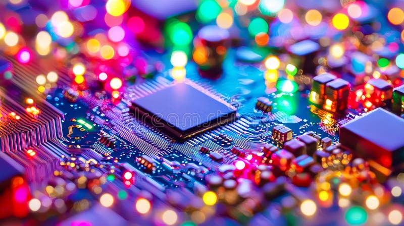 A Visual of a Detailed Electronic Circuit Board Showcasing a Complex ...